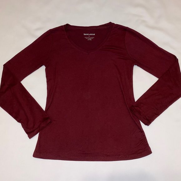 Emme Jordan | Tops | Emme Jordan Maroon Long Sleeve L | Poshmark